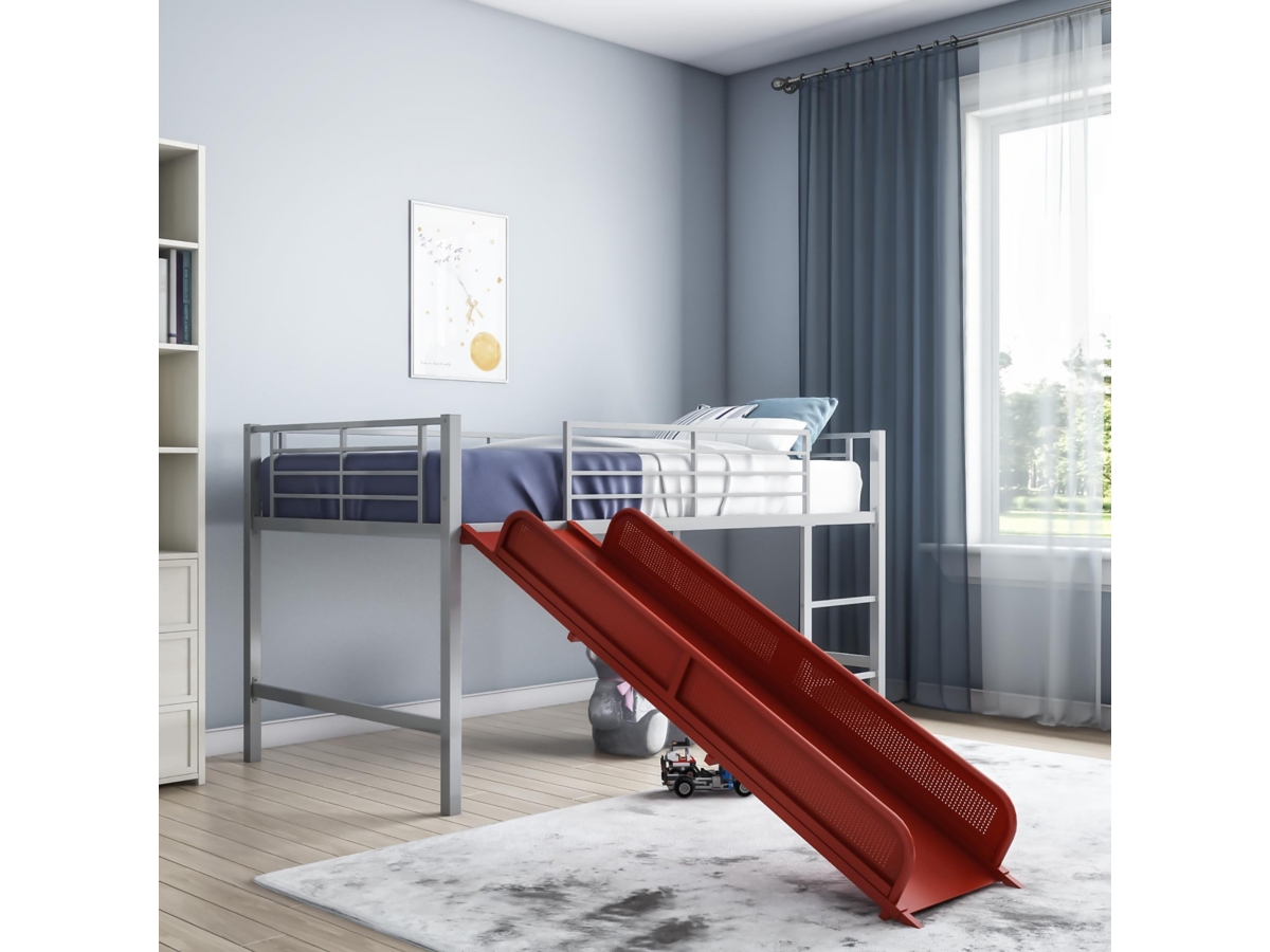 Kids Junior Twin Loft Bed with Slide