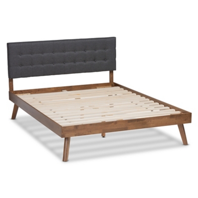 Devan Mid-Century Upholstered Wood Queen Platform Bed | Ashley ...