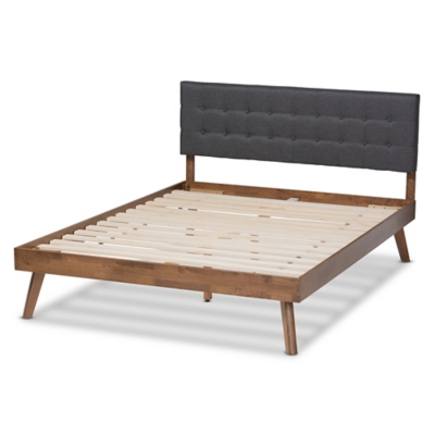 Devan Mid-Century Upholstered Wood King Platform Bed | Ashley Furniture ...