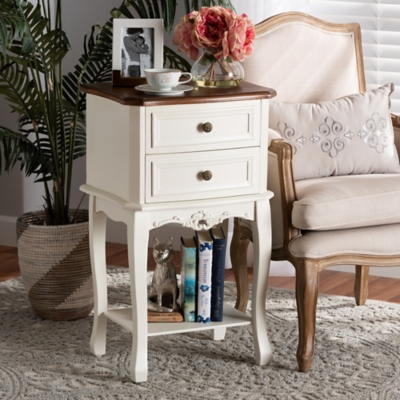 Click here for Darla Wood 2-Drawer Nightstand  White prices