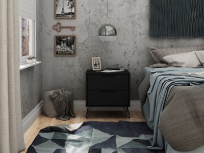 Click here for Modern 2 Drawer Nightstand  Black prices