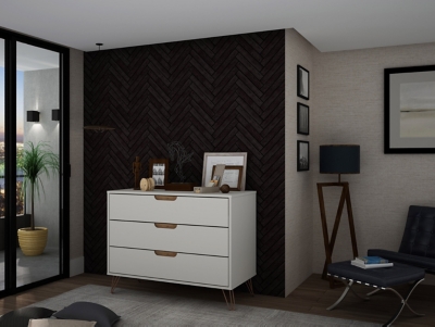 Click here for Modern 3 Drawer Dresser  Off White/Natural prices