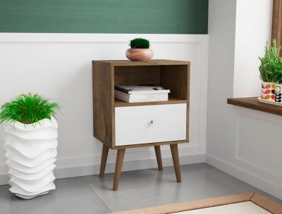 Click here for Liberty 1 Drawer Nightstand  Rustic Brown/White prices