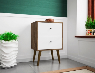 Click here for Liberty 2 Drawer Nightstand  Rustic Brown/White prices