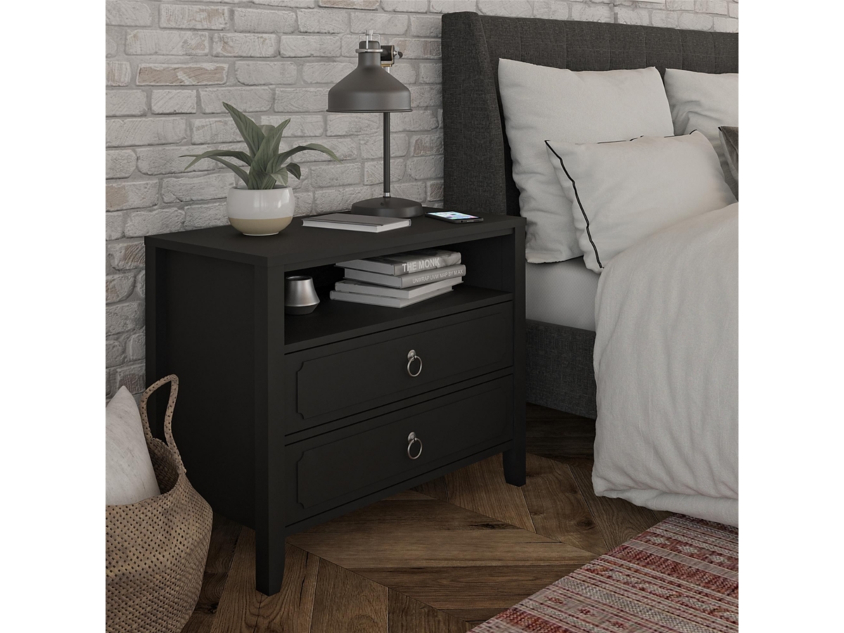 Ameriwood Home 2 Drawer Nightstand Ashley