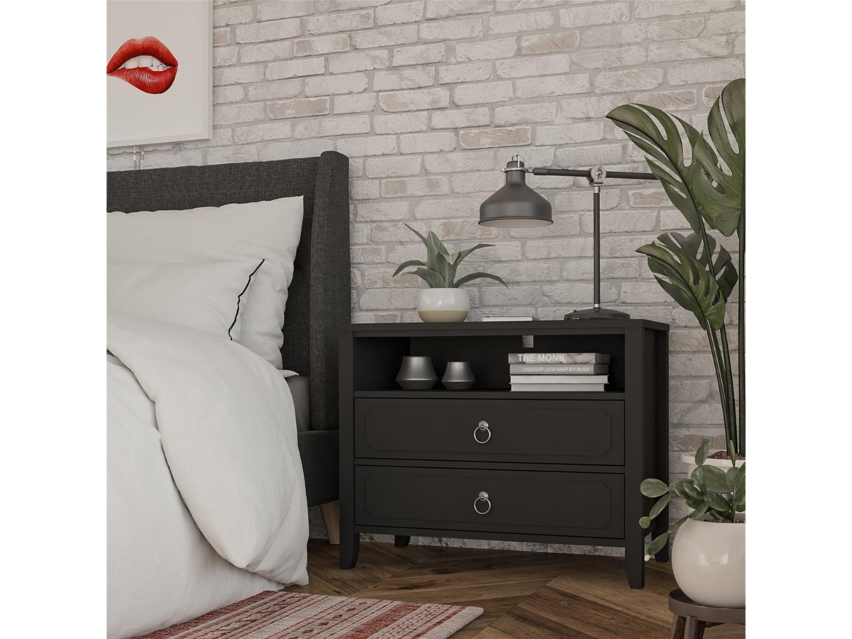 Ameriwood Home 2 Drawer Nightstand Ashley