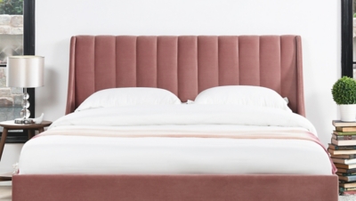 Click here for Aspen Vertical Tufted Platform Bed  Ash Rose Pink prices