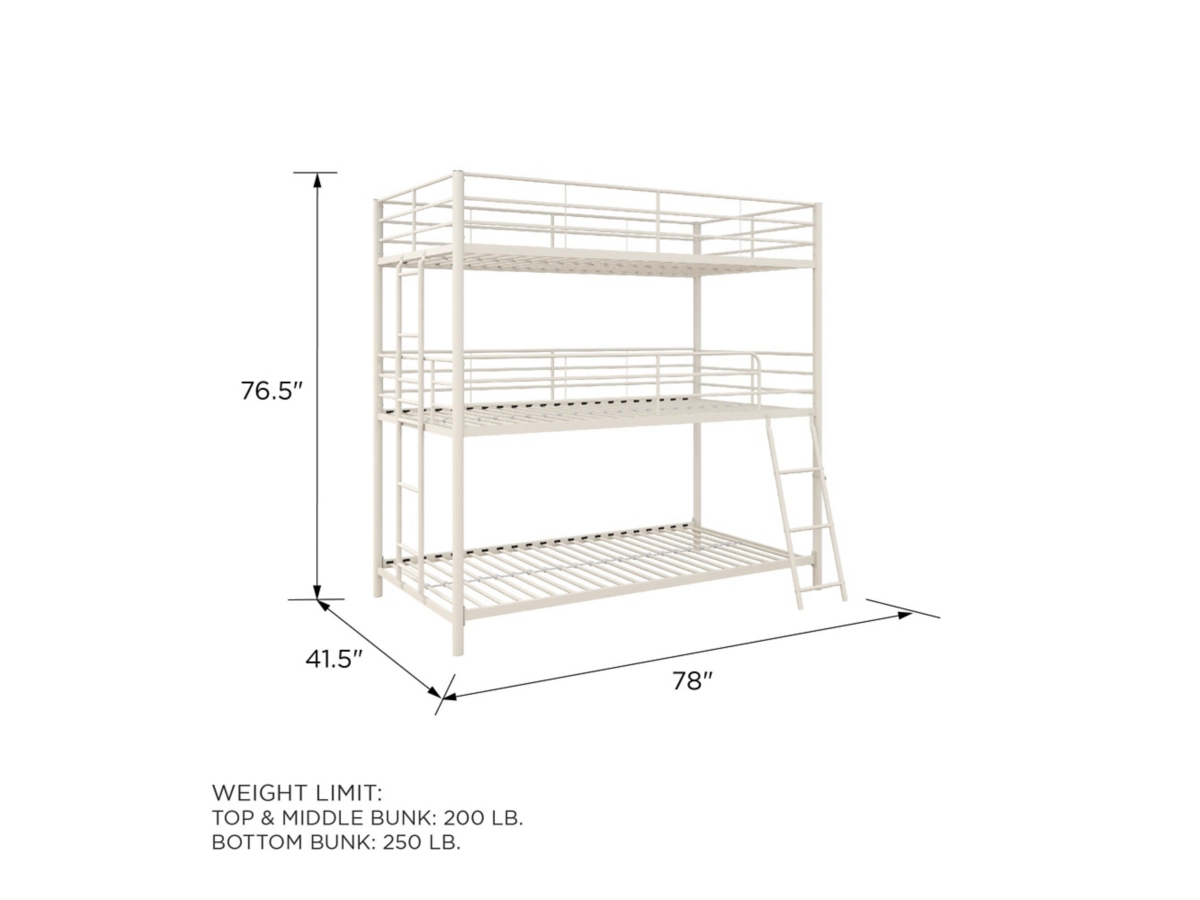 Atwater Living Callum Metal Triple Twin Bunk Bed Ashley
