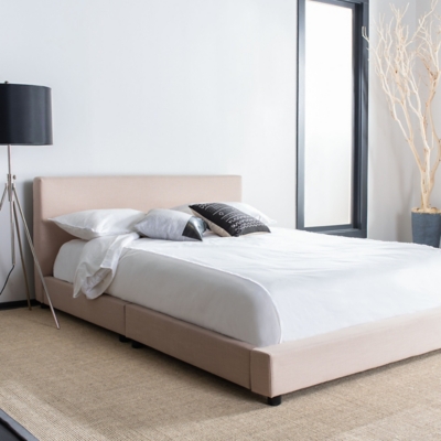 Click here for Safavieh Queen Upholstered Bed  Beige prices