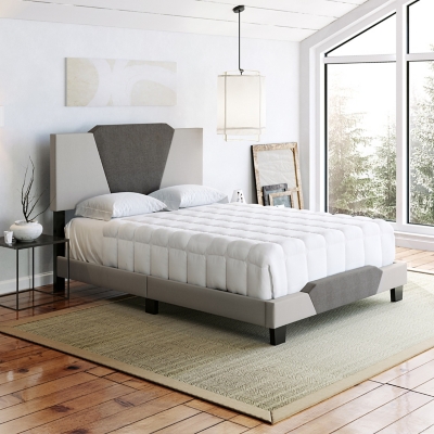 Click here for Talulah Queen Upholstered Linen Platform Bed  Brow... prices