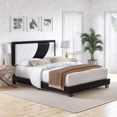 Click here for Anchor Queen Upholstered Faux Leather Platform Bed... prices
