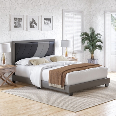 Click here for Anchor Queen Upholstered Faux Leather Platform Bed... prices