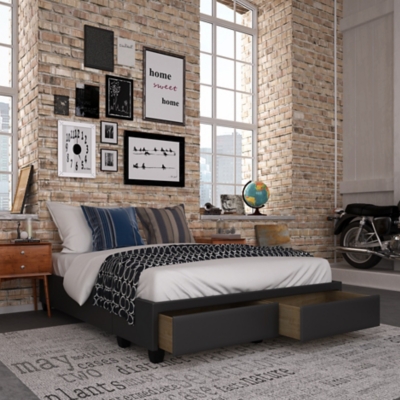 Click here for Kalinda Queen Upholstered Faux Leather Storage Bed... prices
