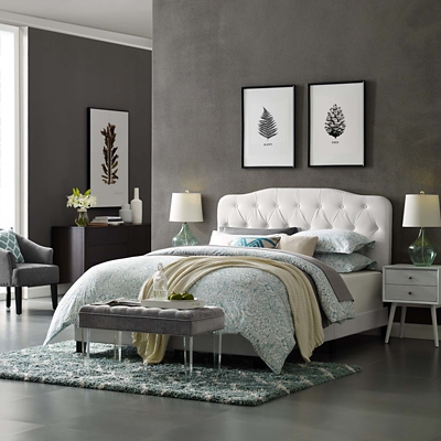 Click here for Amelia King Faux Leather Bed  White prices