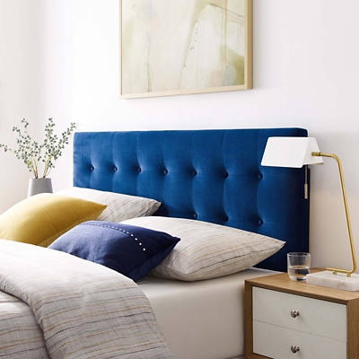 Click here for Emily Biscuit Tufted Velvet Headboard  Navy prices