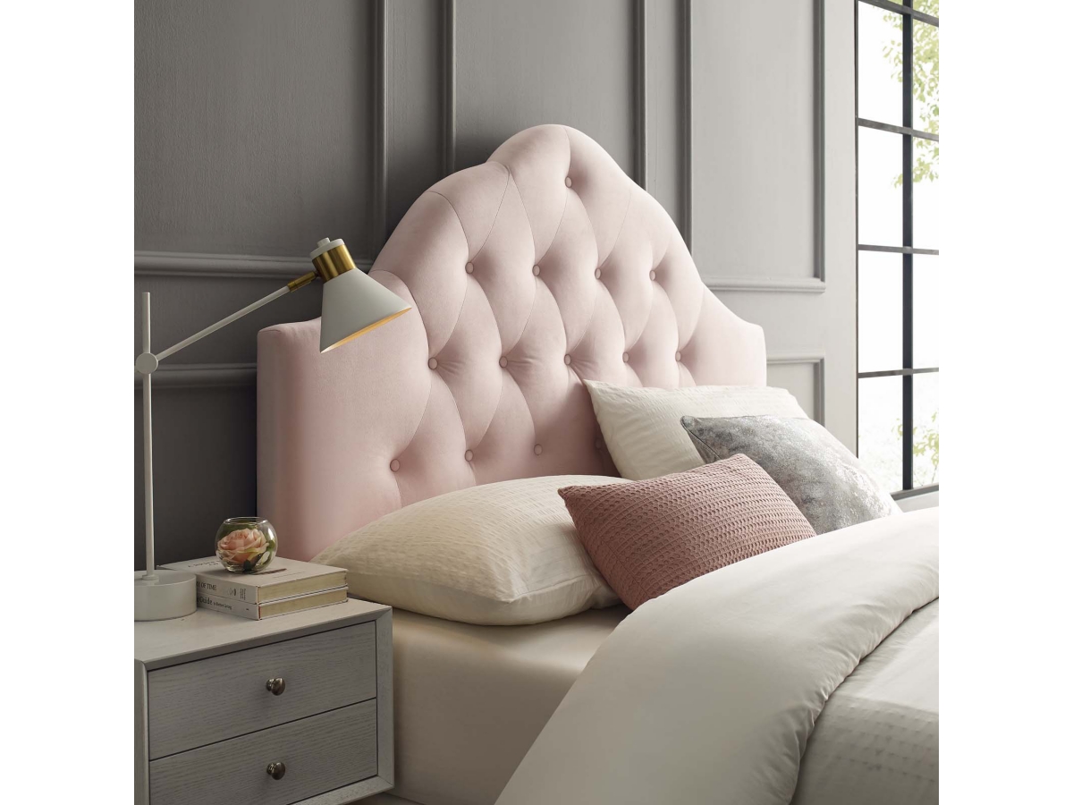 Sovereign Queen Diamond Tufted Velvet Headboard Ashley