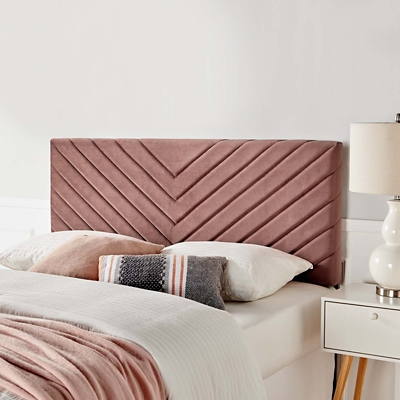 Click here for Alyson Queen/Full Angular Channel Tufted Velvet He... prices