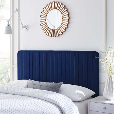 Click here for Milenna Queen/Full Tufted Velvet Headboard  Navy prices