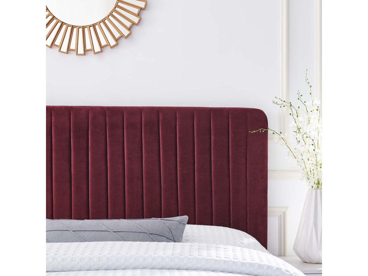 Maroon velvet headboard store