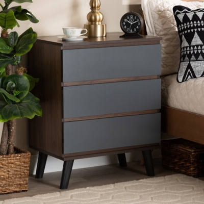 Click here for Baxton Studio Roldan 3-Drawer Bedroom Chest  Gray/... prices
