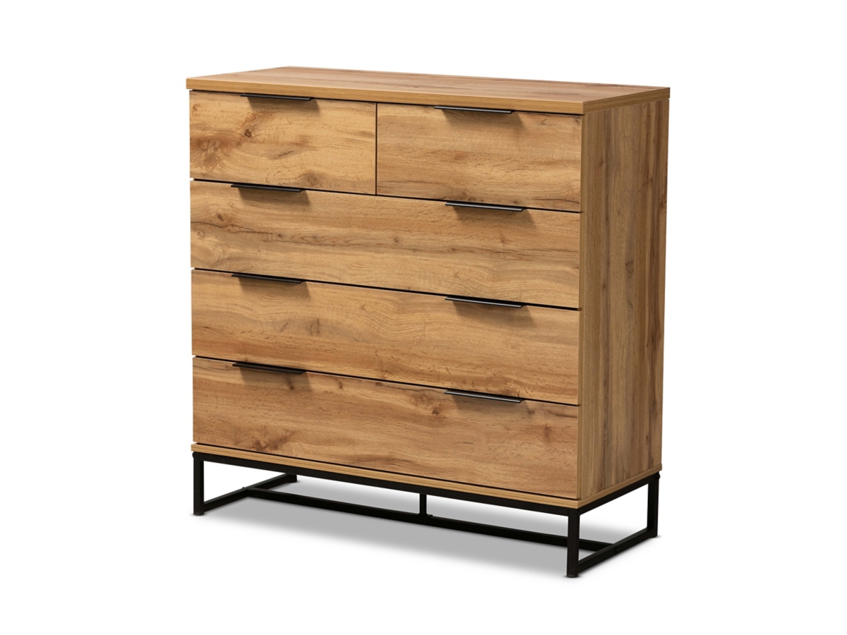 Baxton Studio Franklin 5 Drawer Bedroom Chest Ashley