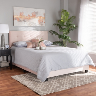 Click here for Caprice Upholstered Panel Bed  Light Pink/Black prices