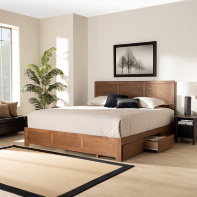 Click here for Baxton Studio Aras King Platform Bed With Storage... prices
