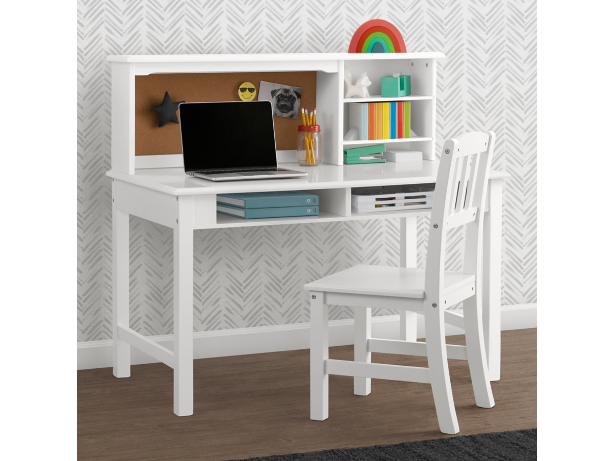 Delta Children Kids Workstation Desk with Hutch and Chair Ashley