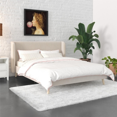 Click here for Novogratz Holly Upholstered Queen Wingback Bed  Iv... prices