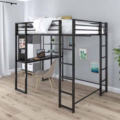 Click here for DHP Abode Full Metal Loft Bed with Desk  Black prices