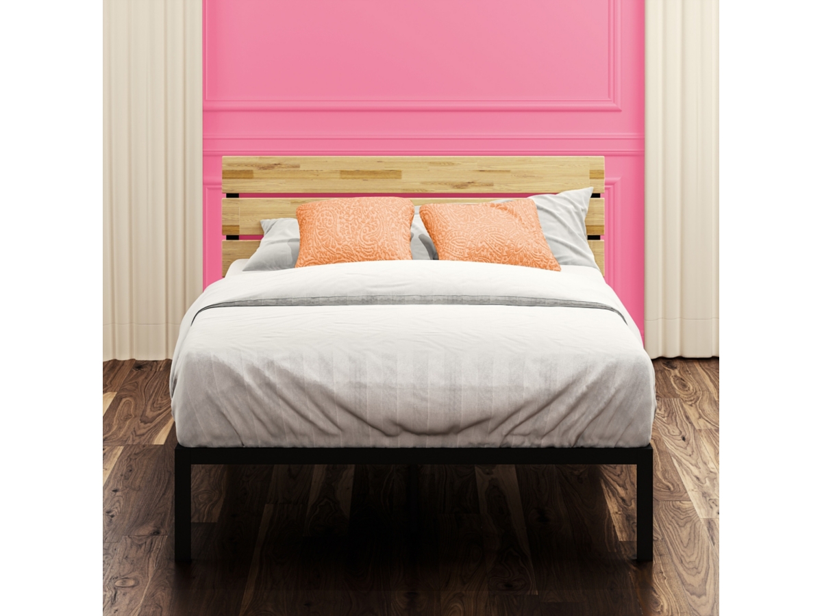 Paul metal and wood platform bed frame store