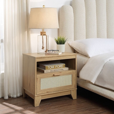 Click here for Manhattan Comfort Sheridan Cane 1-Drawer Nightstan... prices