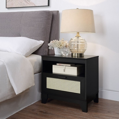 Click here for Manhattan Comfort Sheridan Cane 1-Drawer Nightstan... prices