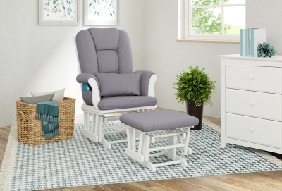 Click here for Storkcraft Tuscany Glider and Ottoman  White/Gray... prices