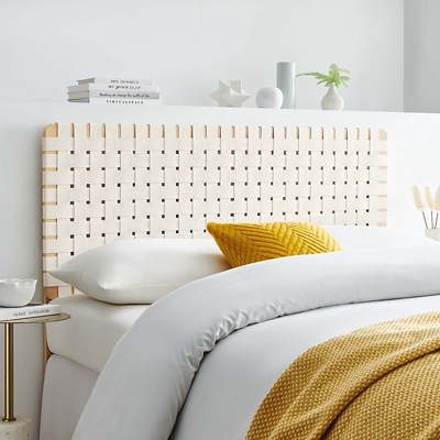 Click here for Sparta Weave Full Vegan Leather Headboard  Natural... prices
