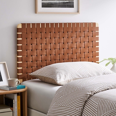 Click here for Sparta Weave Twin Vegan Leather Headboard  Natural... prices