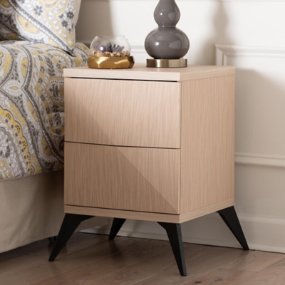 Click here for Baxton Studio Draper 16 Nightstand  Light Brown/Da... prices