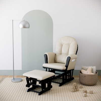 Click here for Storkcraft Hoop Glider and Ottoman  Black/Beige prices