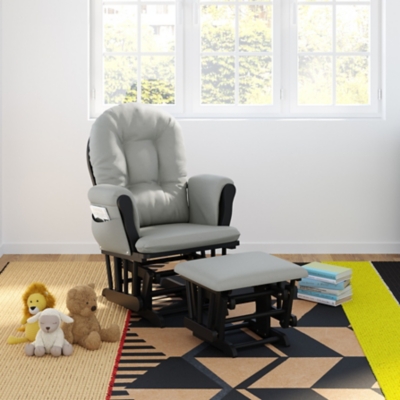 Click here for Storkcraft Hoop Glider and Ottoman  Black/Light Gr... prices