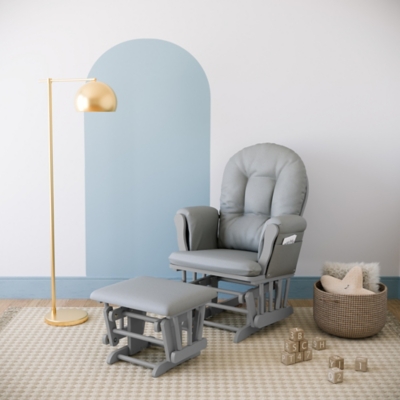 Click here for Storkcraft Hoop Glider and Ottoman  Pebble Gray/Li... prices