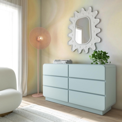 Click here for TOV Funriture Sagura 56 6 Drawer Dresser  Blue prices