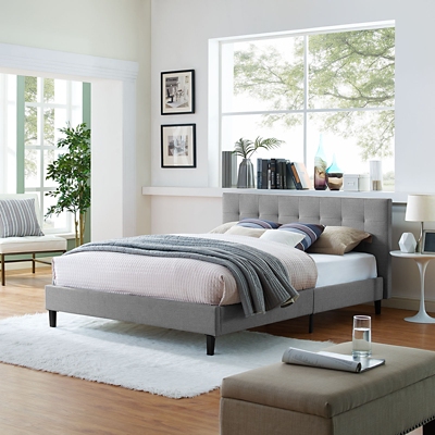 Click here for Modway Linnea Queen Platform Bed  Light Gray prices