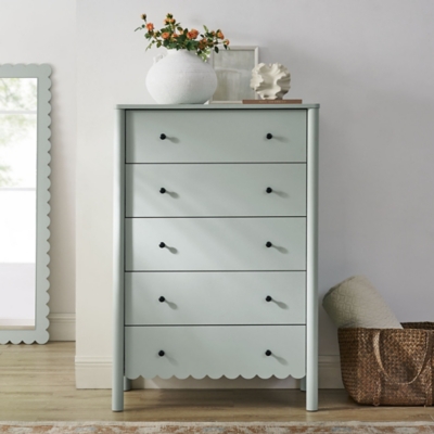 Click here for Modway Emmeline Scalloped 34 5 Drawer Chest  Sage prices