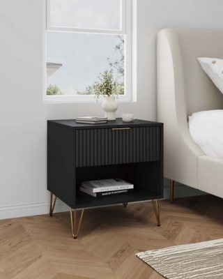 Click here for Manhattan Comfort DUMBO 20 1 Drawer Nightstand  Bl... prices
