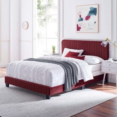Click here for Modway Celine Full Channel Tufted Bed  Maroon prices