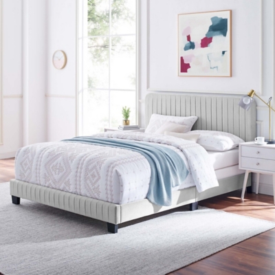 Click here for Modway Celine Full Channel Tufted Bed  Light Gray prices