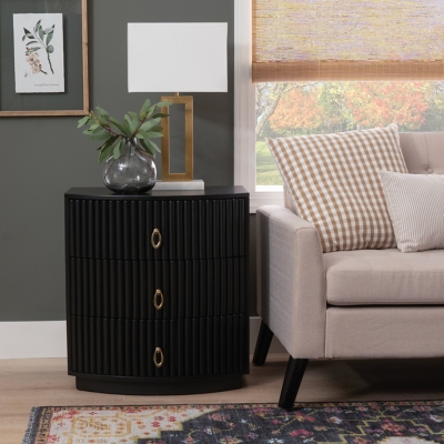 Click here for Linon Kara 24 3 Drawer Nightstand  Black prices