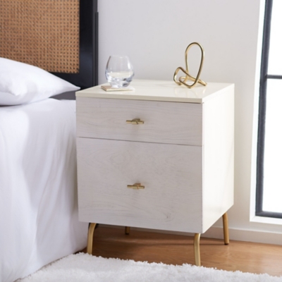 Click here for Safavieh Genevieve 18 2 Drawer Nightstand  Cream/W... prices