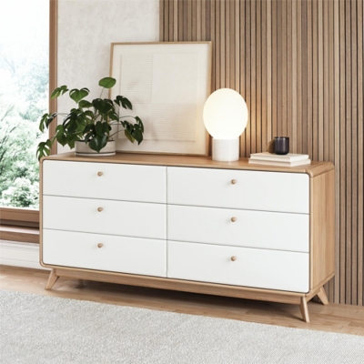 Click here for Ren Home Leva 6 Drawer Dresser  Oak prices
