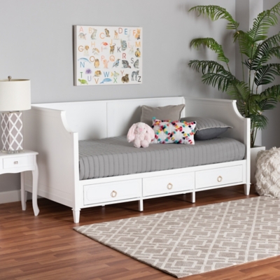 Click here for Baxton Studio Lowri Twin 3-Drawer Daybed  White/Go... prices